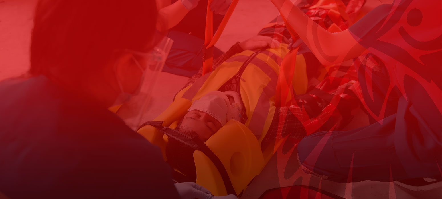 EMS Students with Stretcher & OMI Logo - OMI - Orlando Medical Institute